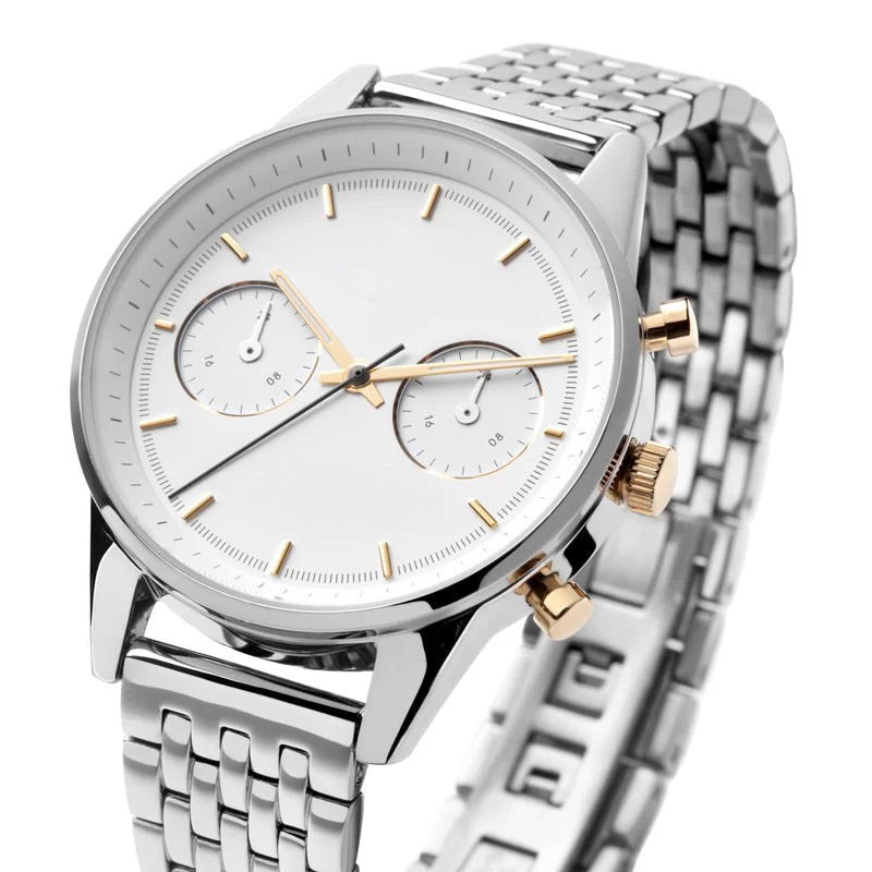 COLUMN Chronograph Stainless Steel Gold Engravable Watch – Jewellery ...