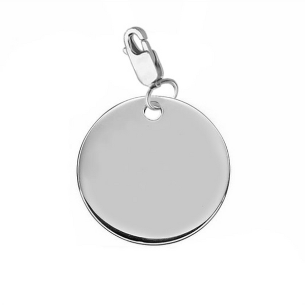 Personalised Pendant Sterling Silver Disc Charm for Bracelets ...
